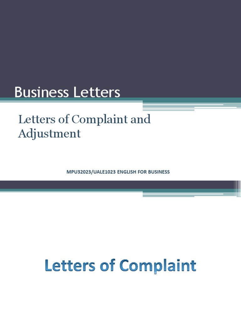 Business Complaint Letters Guide | PDF