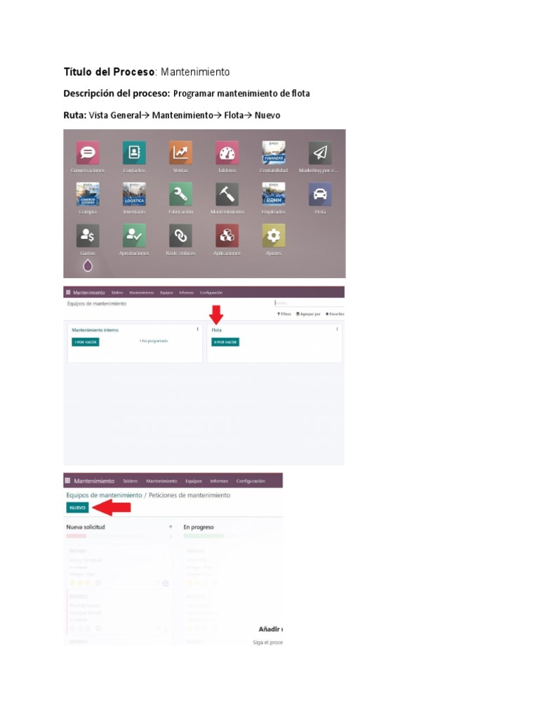 Mantenimiento de Flota en Odoo | PDF