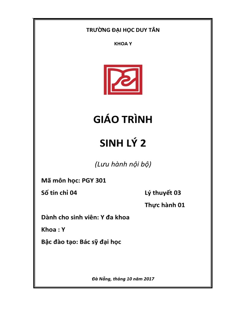 Trương Thanh - 2017 - Sinh Lý 2. PGY301 - 2020S - REF | PDF