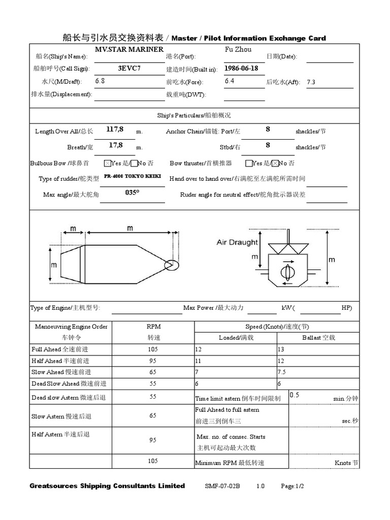 Master or Pilot Information Exchange Card | PDF