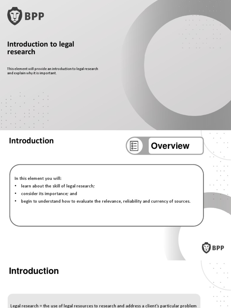 Adapt Legal Research Elements (PGDL FLS Part 1) | PDF