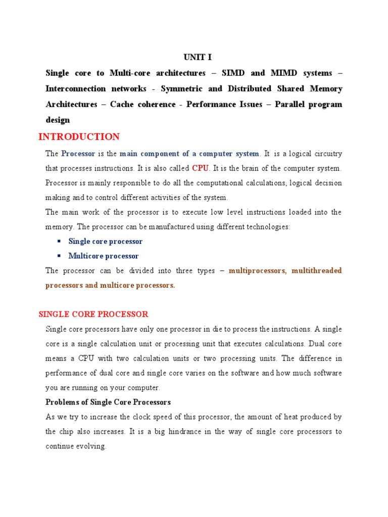 CP4253 Map Unit I | Download Free PDF | Multi Core Processor | Central Processing Unit