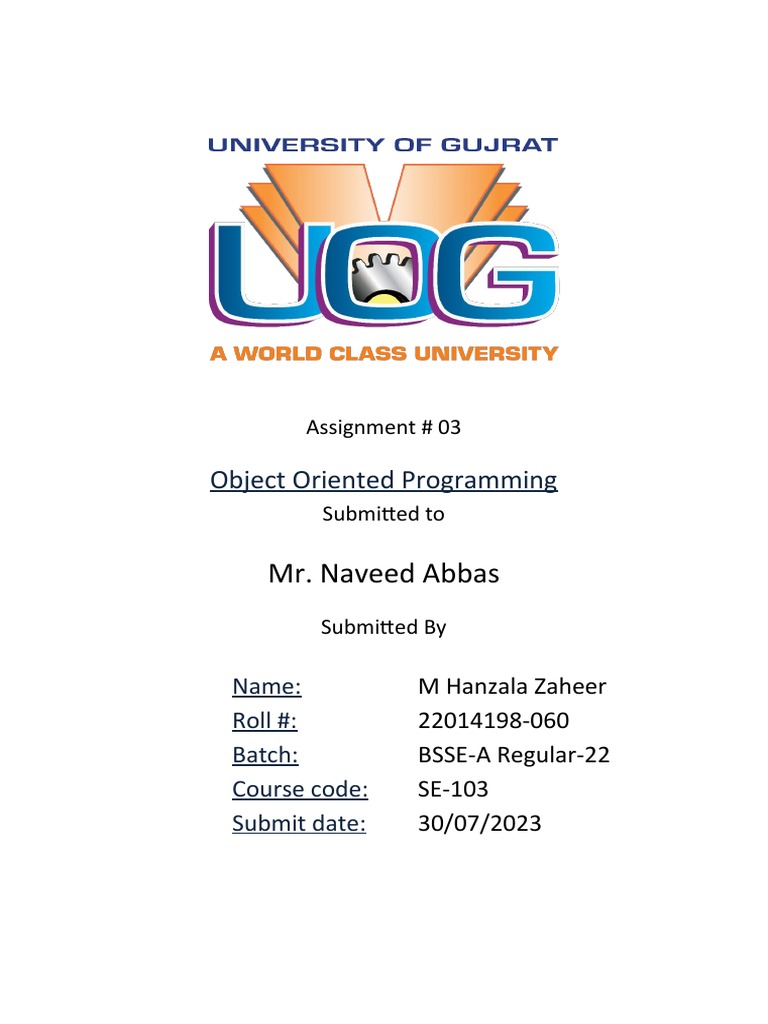 Oop Ass 3 | PDF | Technology & Engineering