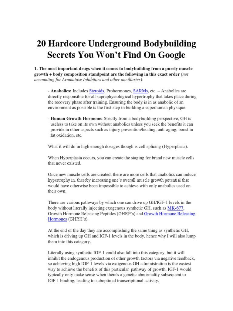 20 Bodybuilding Secrets | PDF | Insulin Like Growth Factor 1 | Growth ...