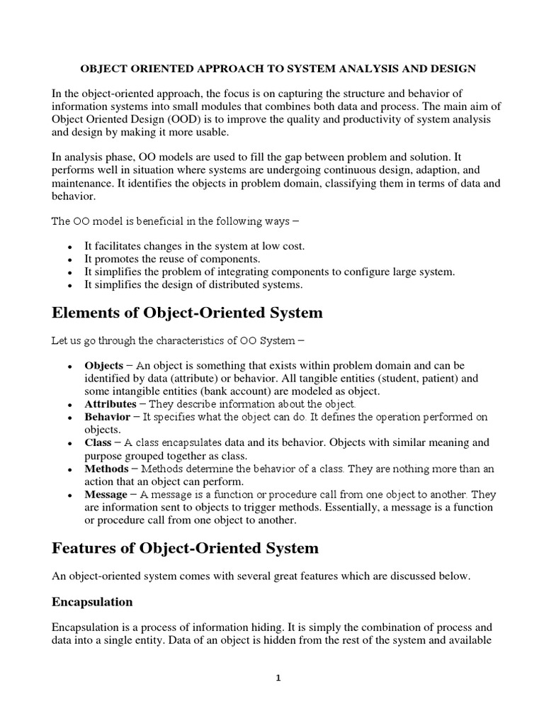 Object Oriented Analysis And Design Pdf Class Computer Programming Object Computer Science