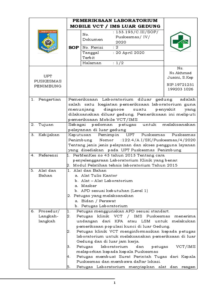 Sop Mobile VCT | PDF