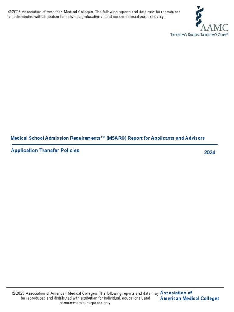 MSAR Application Transfer Policies 07.13.23 | PDF | Medical School ...