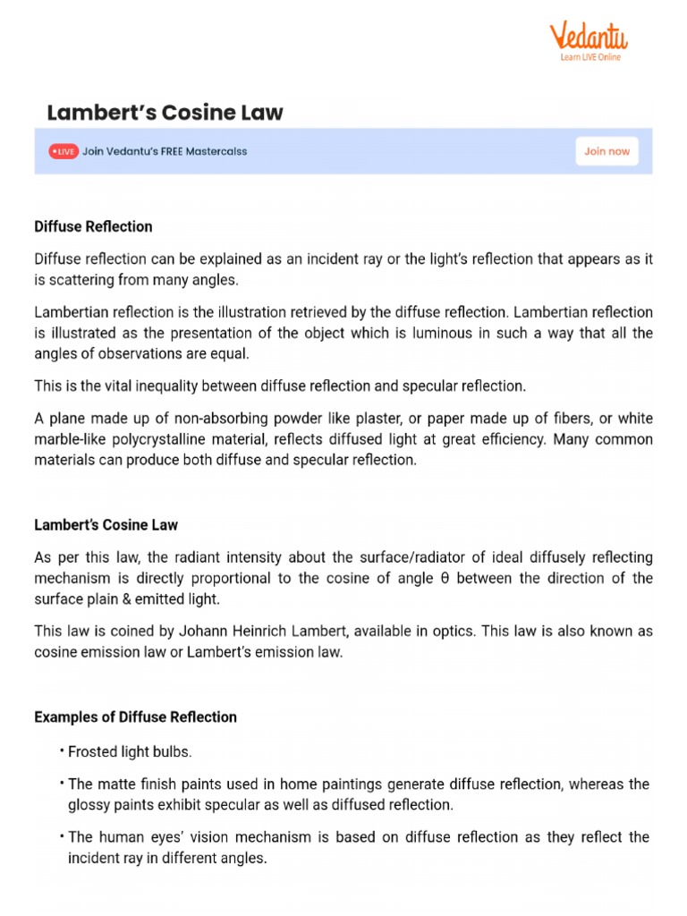 Lambert's Cosine Law | PDF