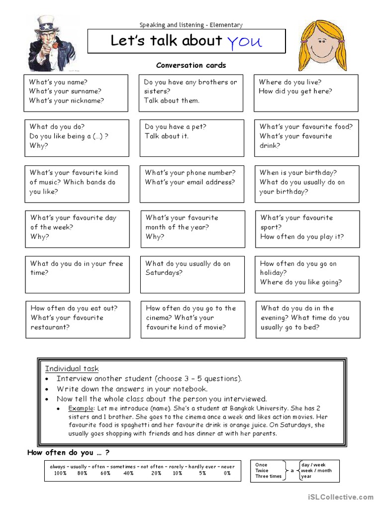 Elementary Speaking and Listening Activities | PDF