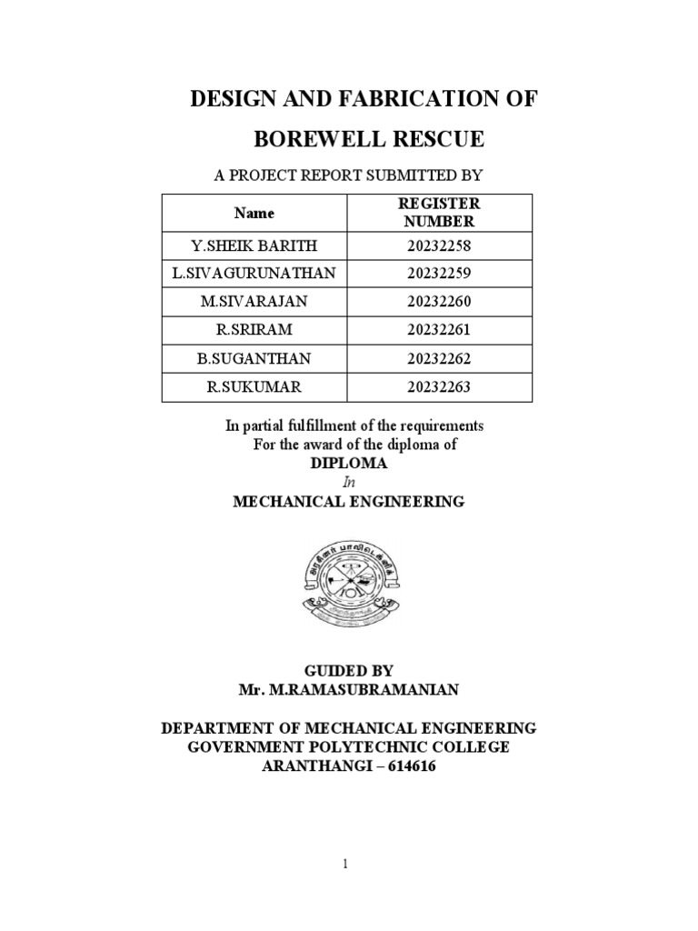 Borewell Rescue Report 1 | PDF