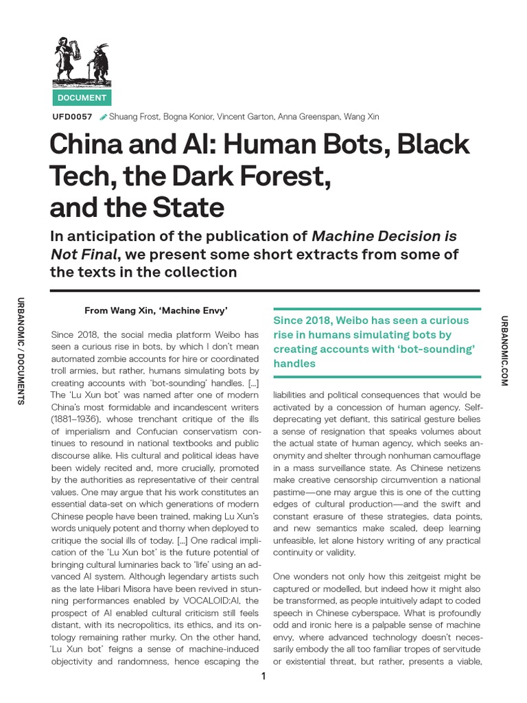 Urbanomic Documents UFD0056 China AI | PDF