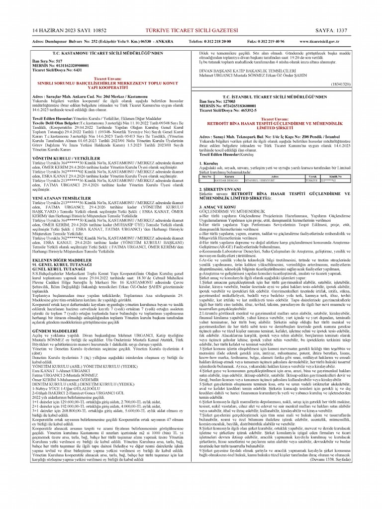 Ticaret Sicil Gazetesi (Kuruluş) | PDF