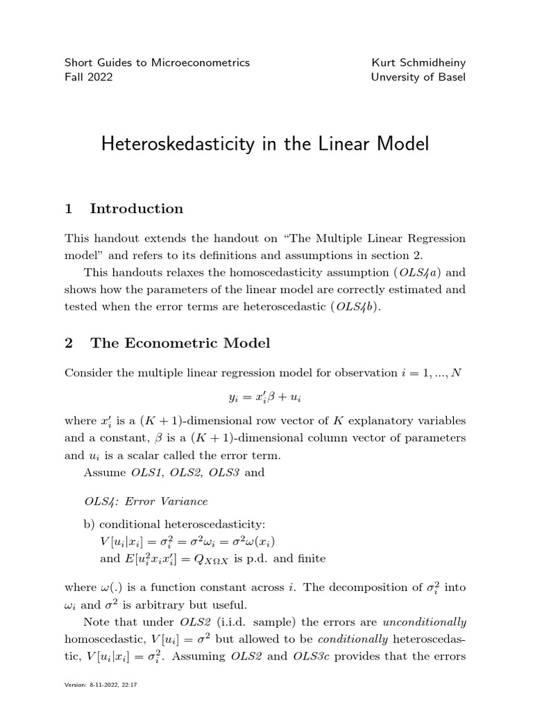 Heteroscedasticity | PDF
