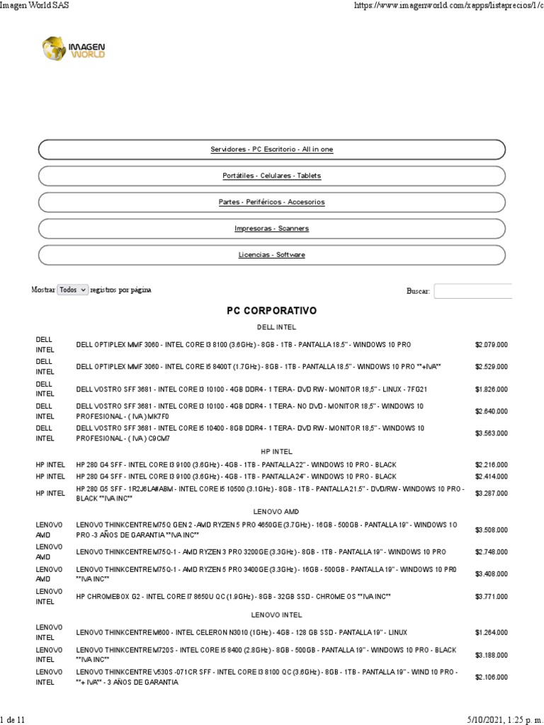 Imagen World SASOct4-2021 | Download Free PDF | Dell | Microprocesador
