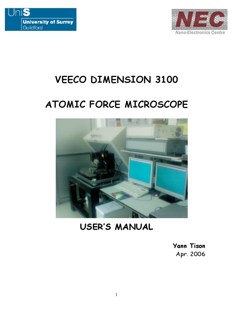 Veeco Dimension 3100 - User Manual | PDF | Science & Mathematics | Technology & Engineering
