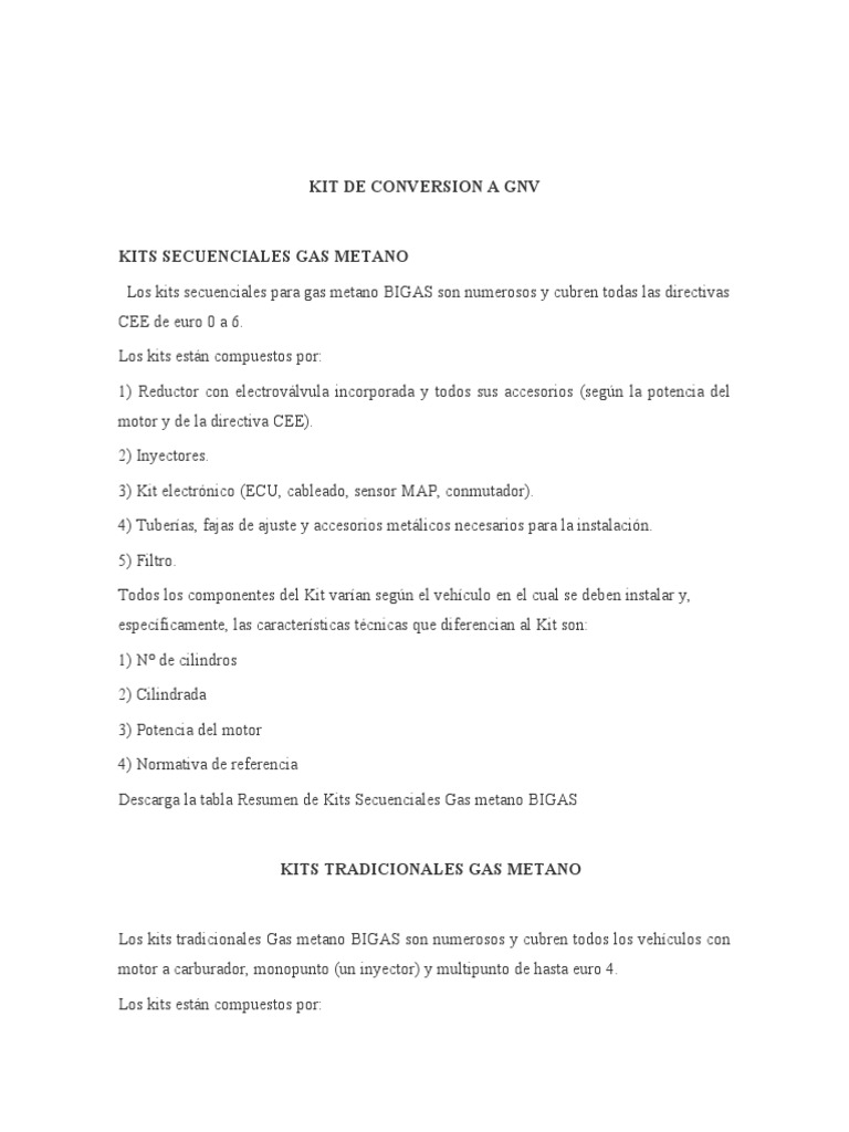 Kits de Conversión a GNV 5ta Generación | PDF