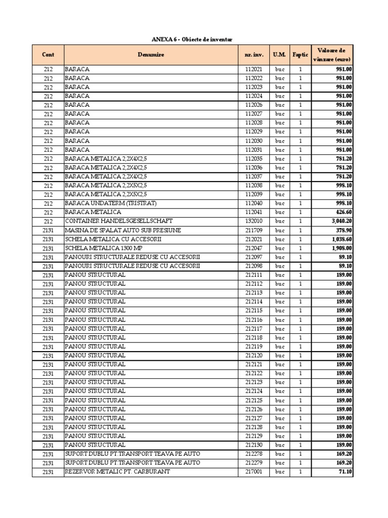 Activ VII - Obiecte de Inventar | PDF