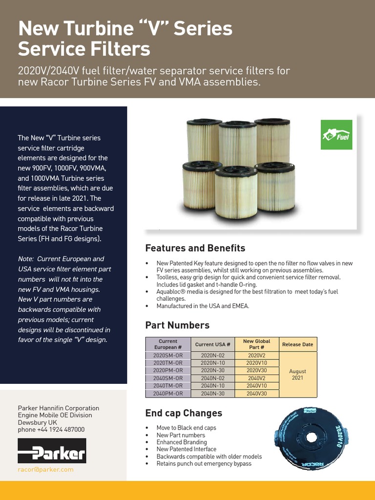 New Turbine V Series Filters PARKER 2020 | PDF | Home & Garden | Computers
