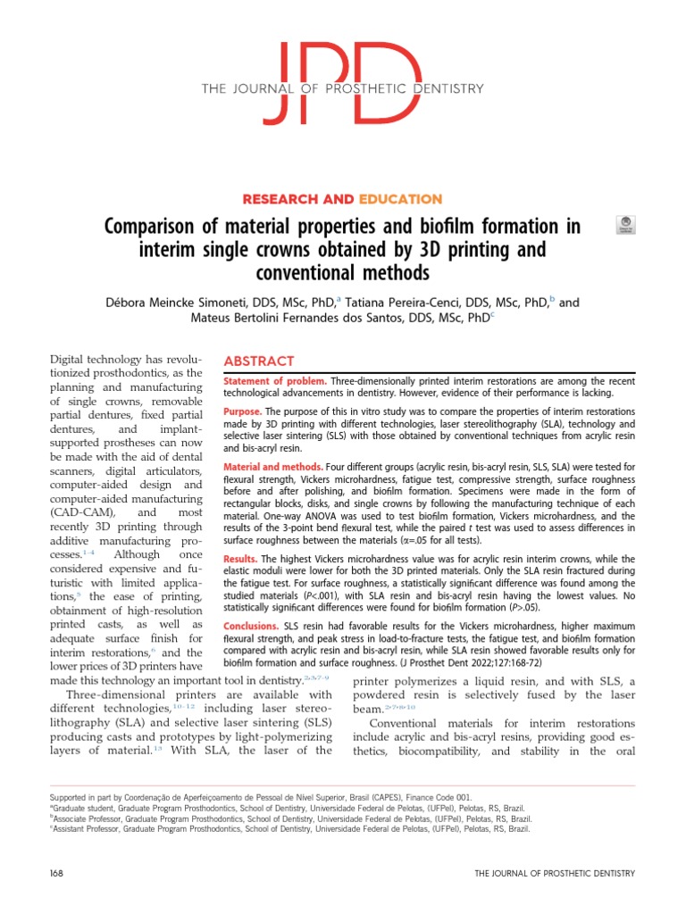 Comparison of Material Properties and Biofilm Form | Download Free PDF ...