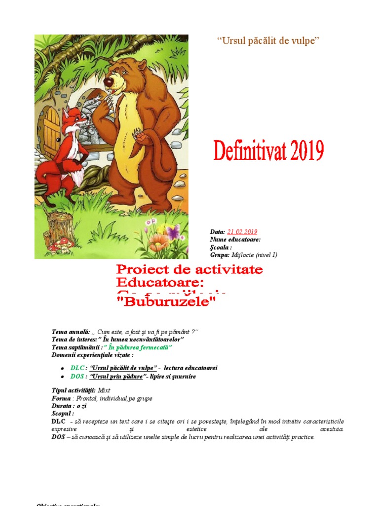 Dlcdos Ursul Pacalit de Vulpe | PDF