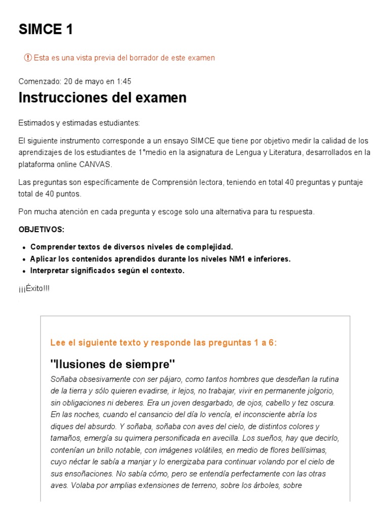 Examen - SIMCE 1 | PDF | Siembra | Amor