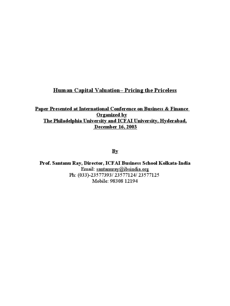 Valuing Human Capital in Organizations | PDF | Human Capital | Turnover ...