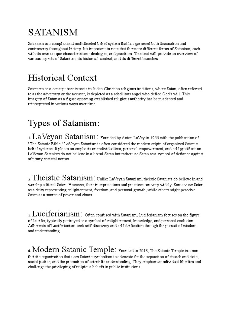 What Is Satanism? | PDF | Satanism | Satan