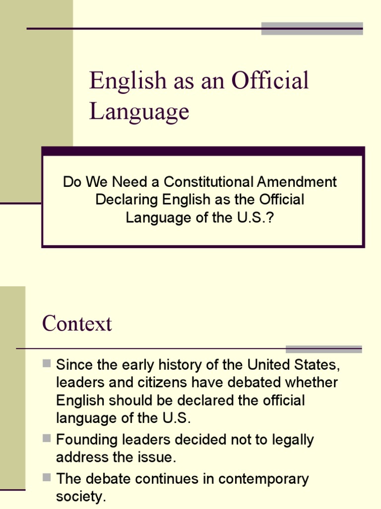 English As An Official Language 3 | PDF | Multilingualism | English ...