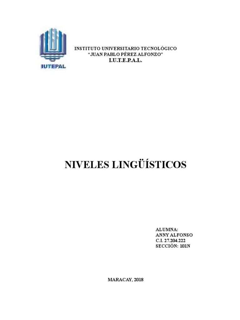 Niveles Linguisticos | PDF | Palabra | Fonética