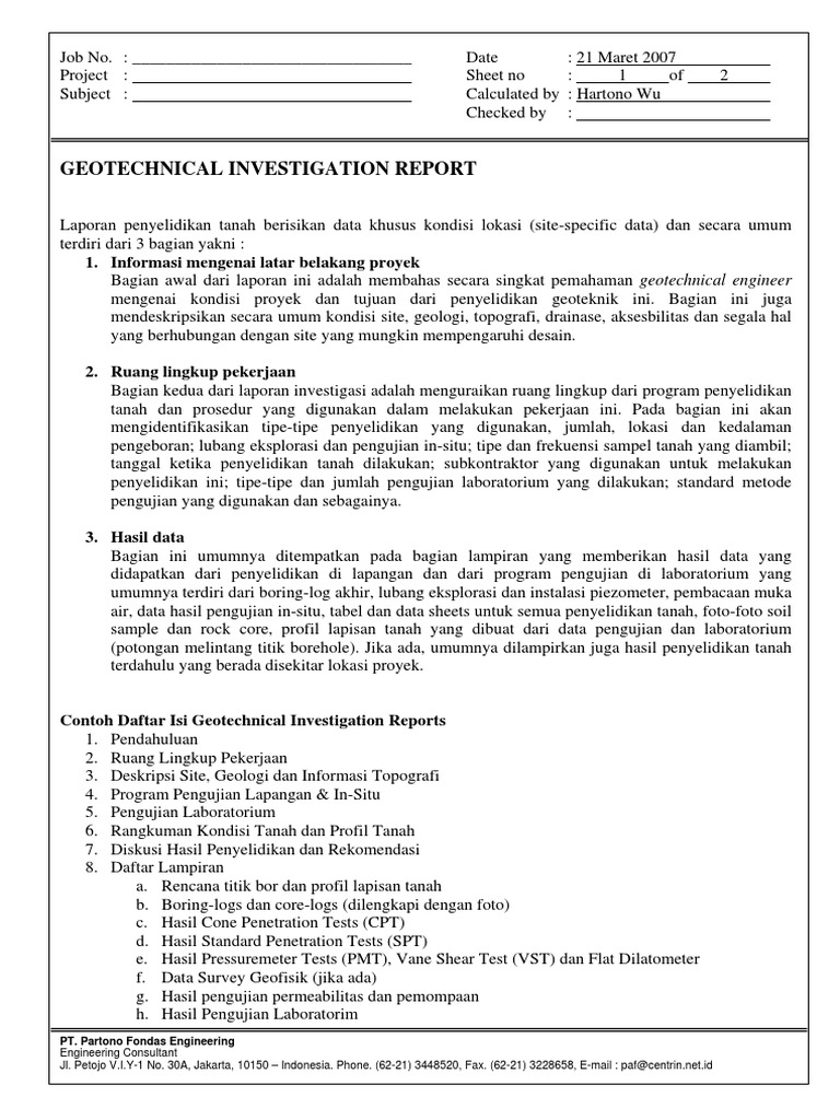 Geotechnical Investigation Report | PDF