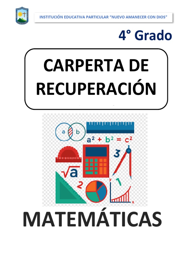 4to - MATEMATICAS - CARPETA DE RECUPERACION | PDF
