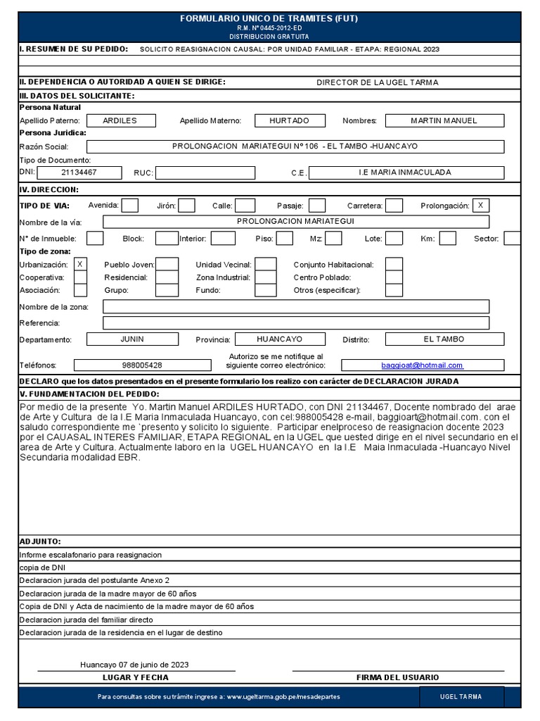 Solicito Participar Del Proceso D Encargatura Sub Directores | PDF ...