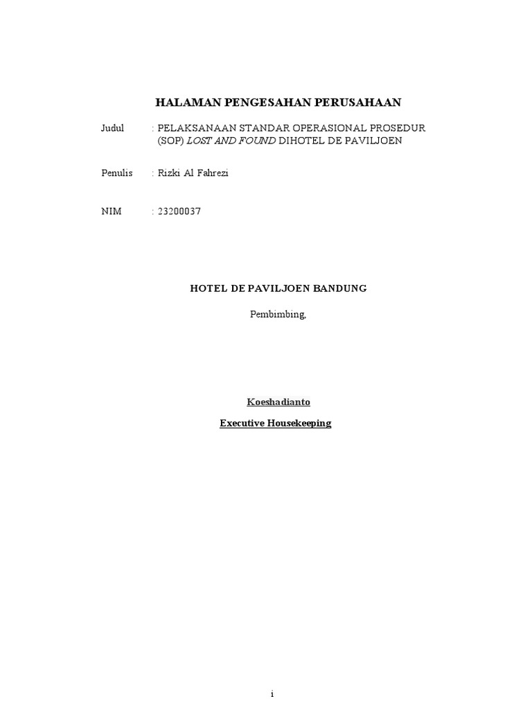 Lembar Pengesahan | PDF | Karier & Perkembangan | Bisnis