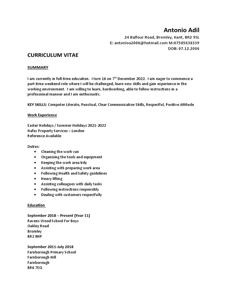 Antonio Adil CV 2022 | PDF