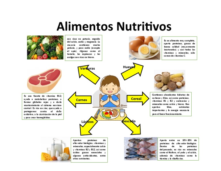 Infografia de Los Alimentos Nutritivos - 4to | PDF