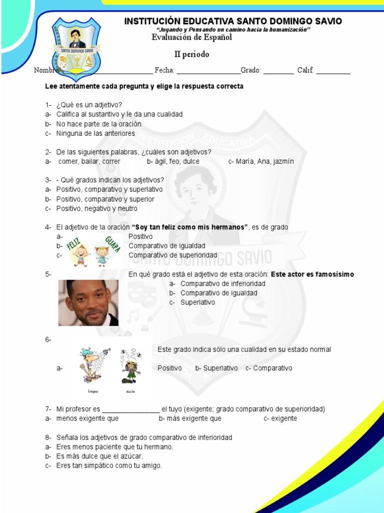 Evaluacion Español de 3° | PDF