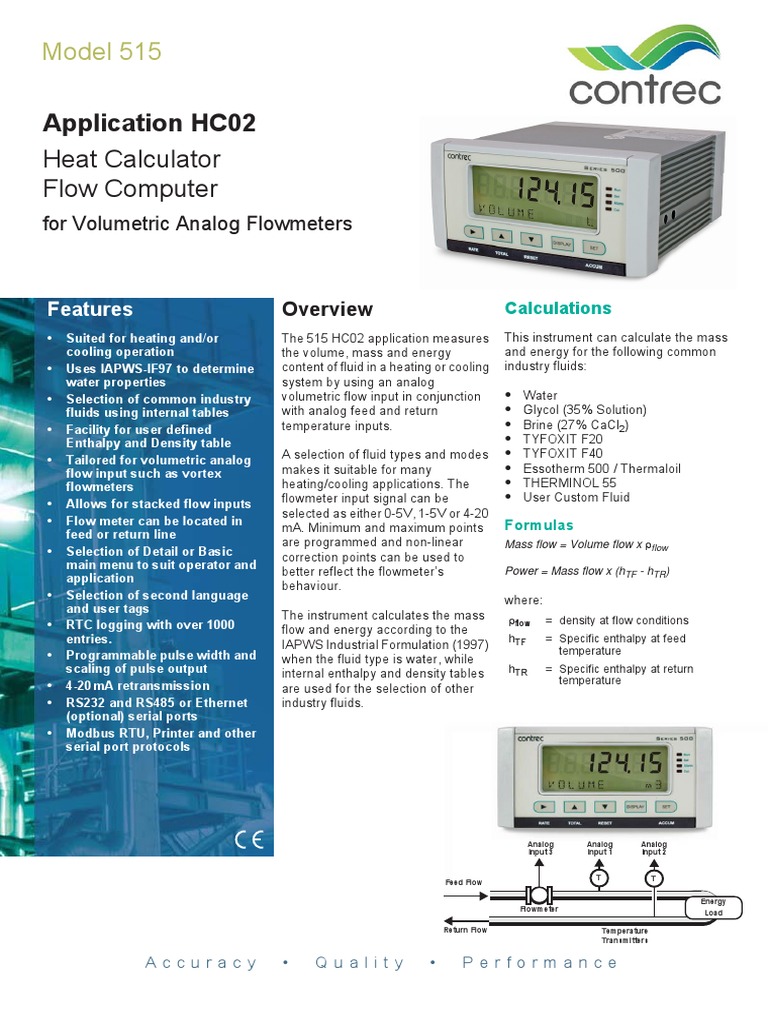 Contrec 515-HC02-AP (Shows Enclosure) | PDF | Flow Measurement | Fluid Dynamics