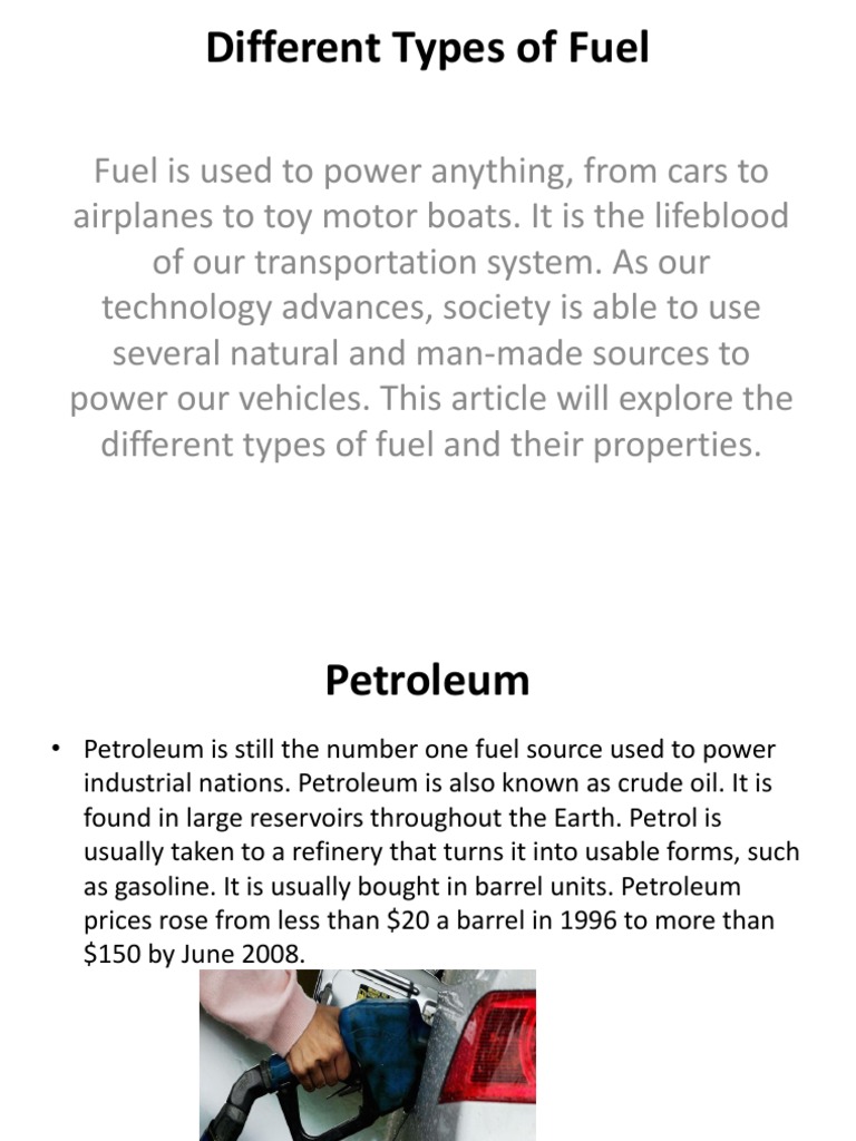 Different Types of Fuel | Petroleum | Fuels | Free 30-day Trial | Scribd