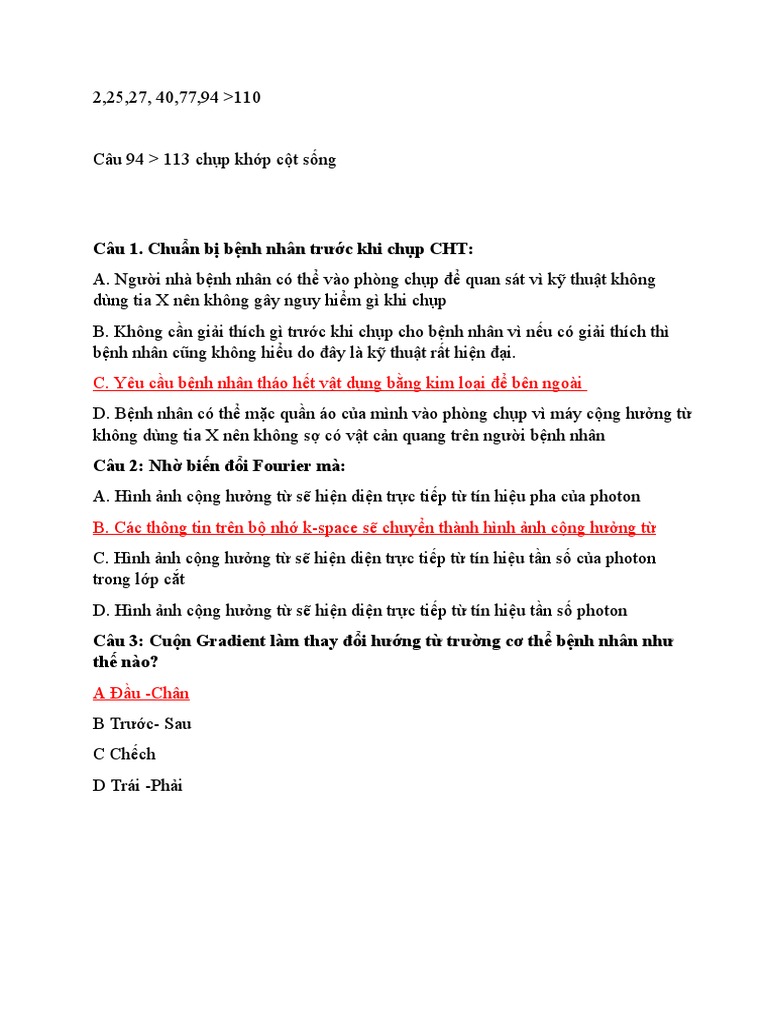 160 Mri Đáp Án | PDF