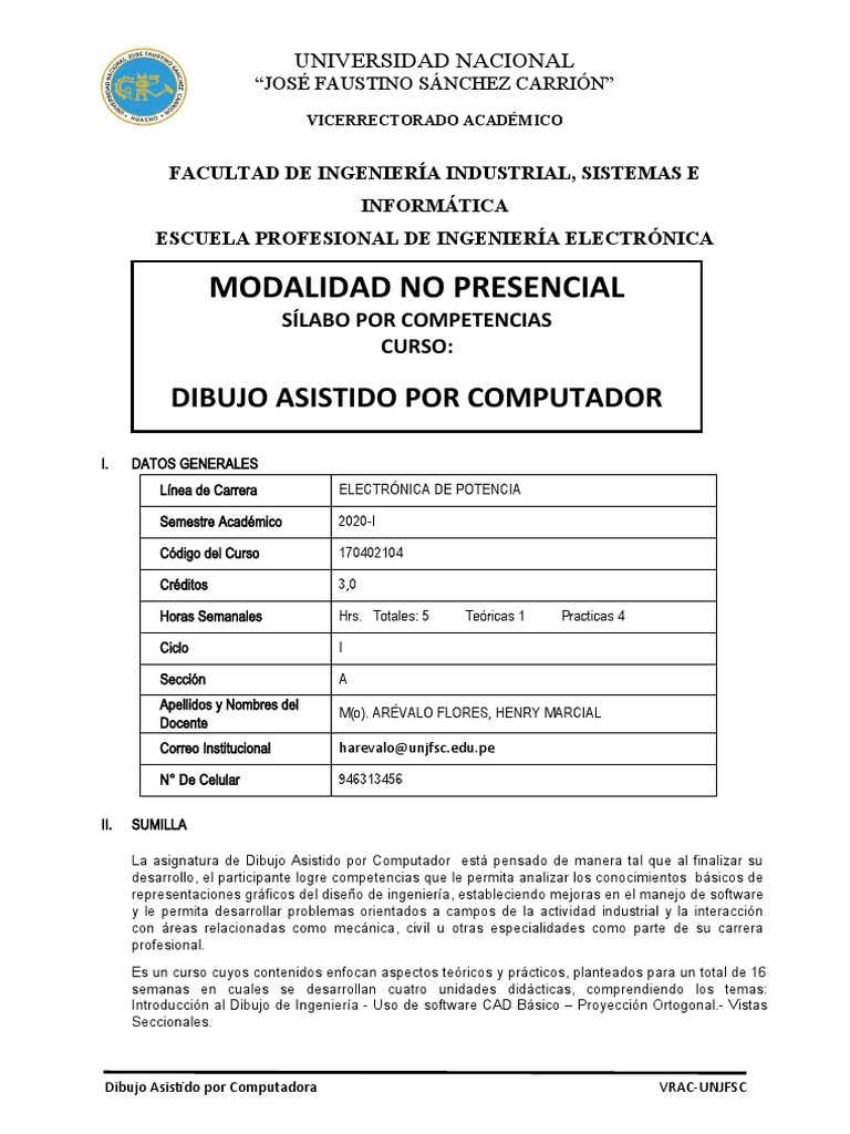 Modalidad No Presencial: Dibujo Asistido Por Computador | PDF