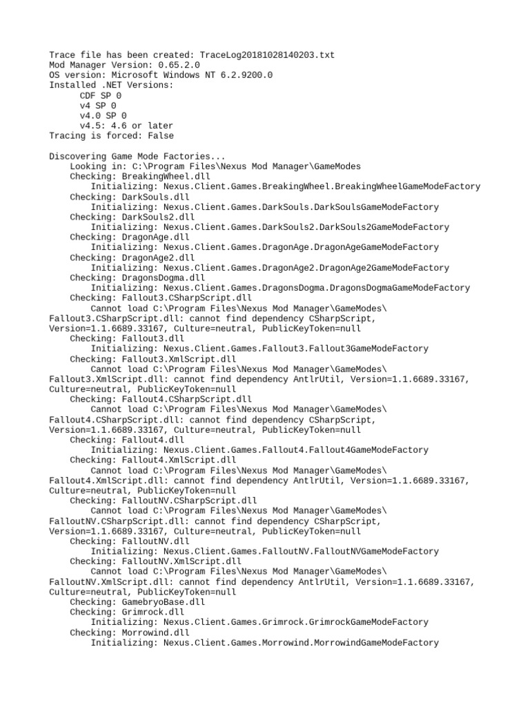 Trace Log 20181028140203 | PDF