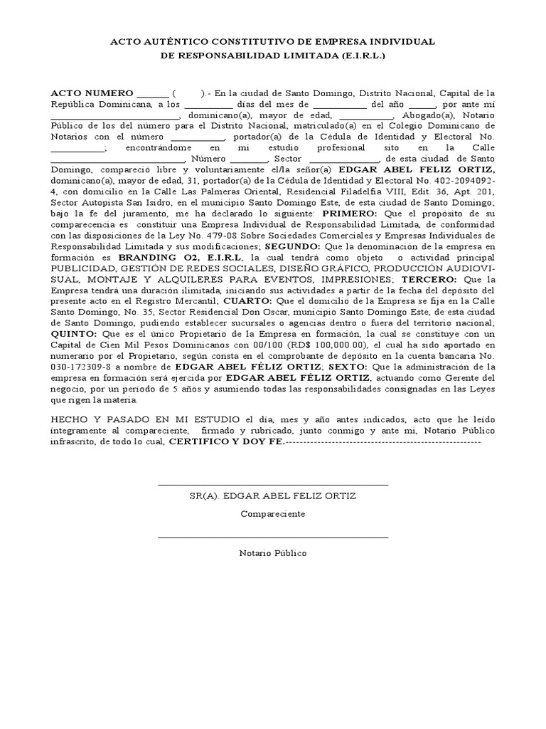 Acta Constitutiva | PDF