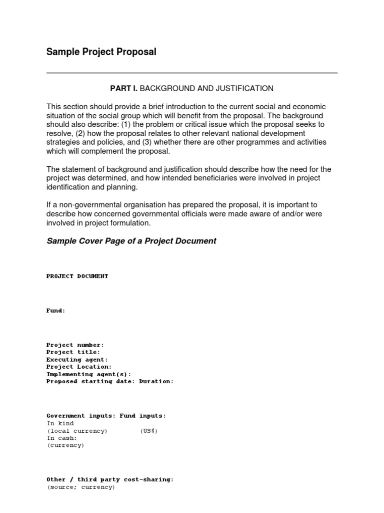 Sample Project Proposal | PDF | Monitoring And Evaluation | Consultant