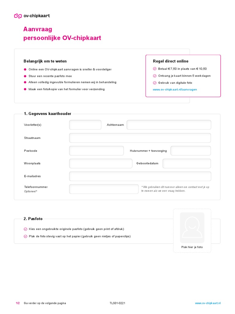 TLS01-0221 Aanvraag Formulier | PDF
