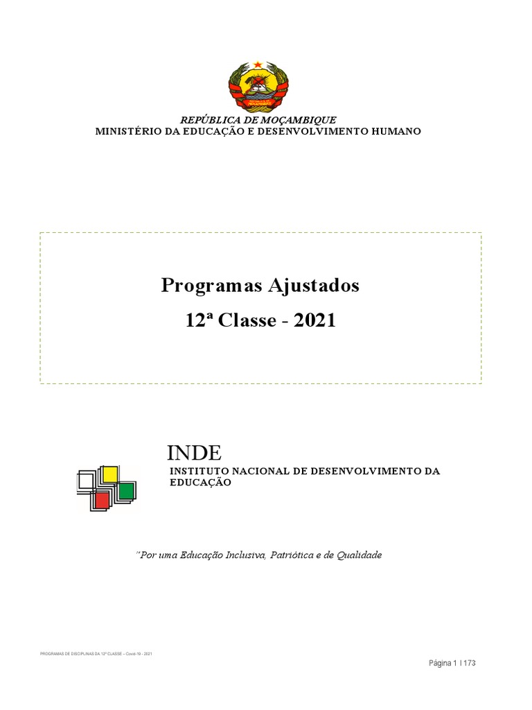 Programa Da 12 Classe-1 | PDF