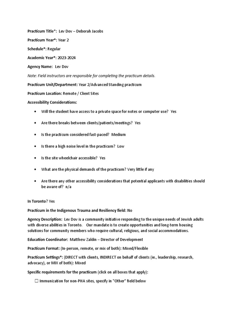 Practicum Unit TEMPLATE - U of T | Download Free PDF | Social Work ...