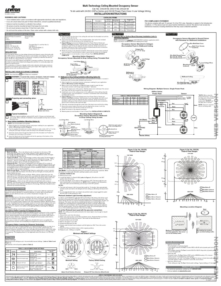 Multi-Technology Ceiling Mounted Occupancy Sensor | PDF