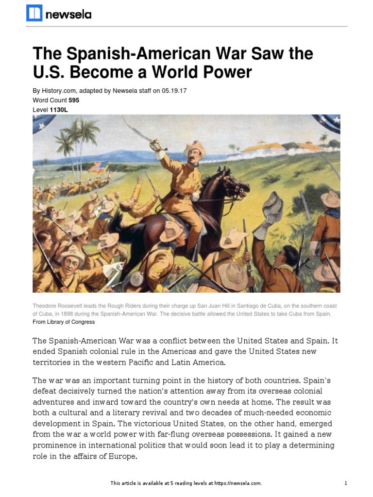 Lib-History-Spanish-American-War-30718-Article Quiz and Answers | PDF