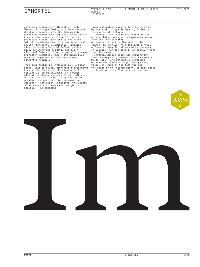 Immortel 205TF | PDF