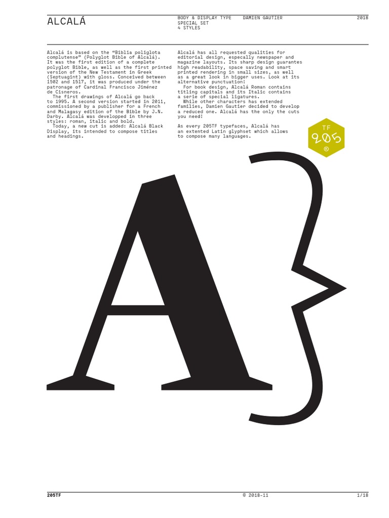 Alcalá 205TF | PDF | Typefaces | License